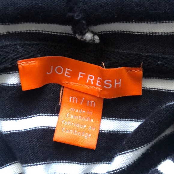 Joe Fresh | Tops | Joe Fresh Black White Striped Hoodie | Poshmark